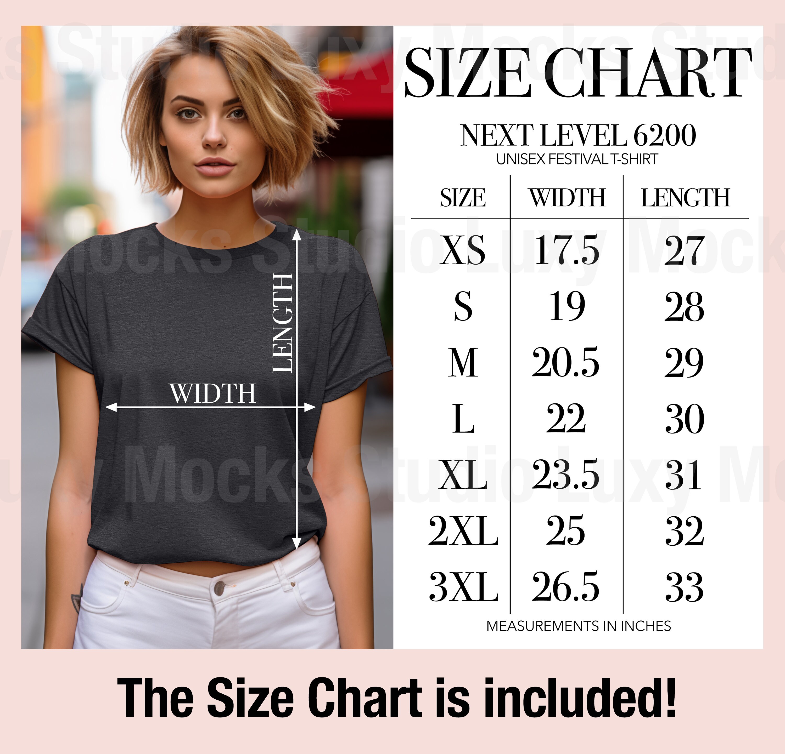 Next Level 6200 Color Chart Canva Template + Size Chart - Etsy
