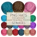 PNG Hat Bundle in 52 Colors for Mockup Creation Made From Real Photos ...