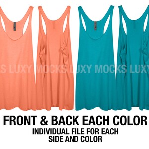 Next Level 6733 Front and Back PNG Transparent Mockup Bundle + Color ...