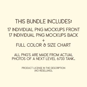 Next Level 6733 Front and Back PNG Transparent Mockup Bundle + Color ...