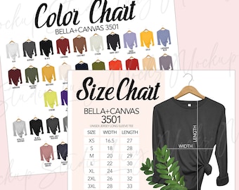 Bella Canvas 3501 Color Chart Women's Style on Hanger - Etsy