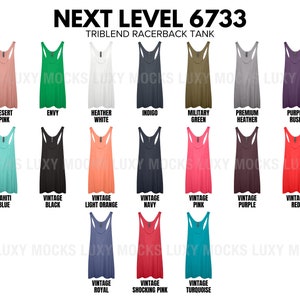 Next Level 6733 Front and Back PNG Transparent Mockup Bundle + Color ...