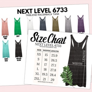 Next Level 6733 Front and Back PNG Transparent Mockup Bundle + Color ...