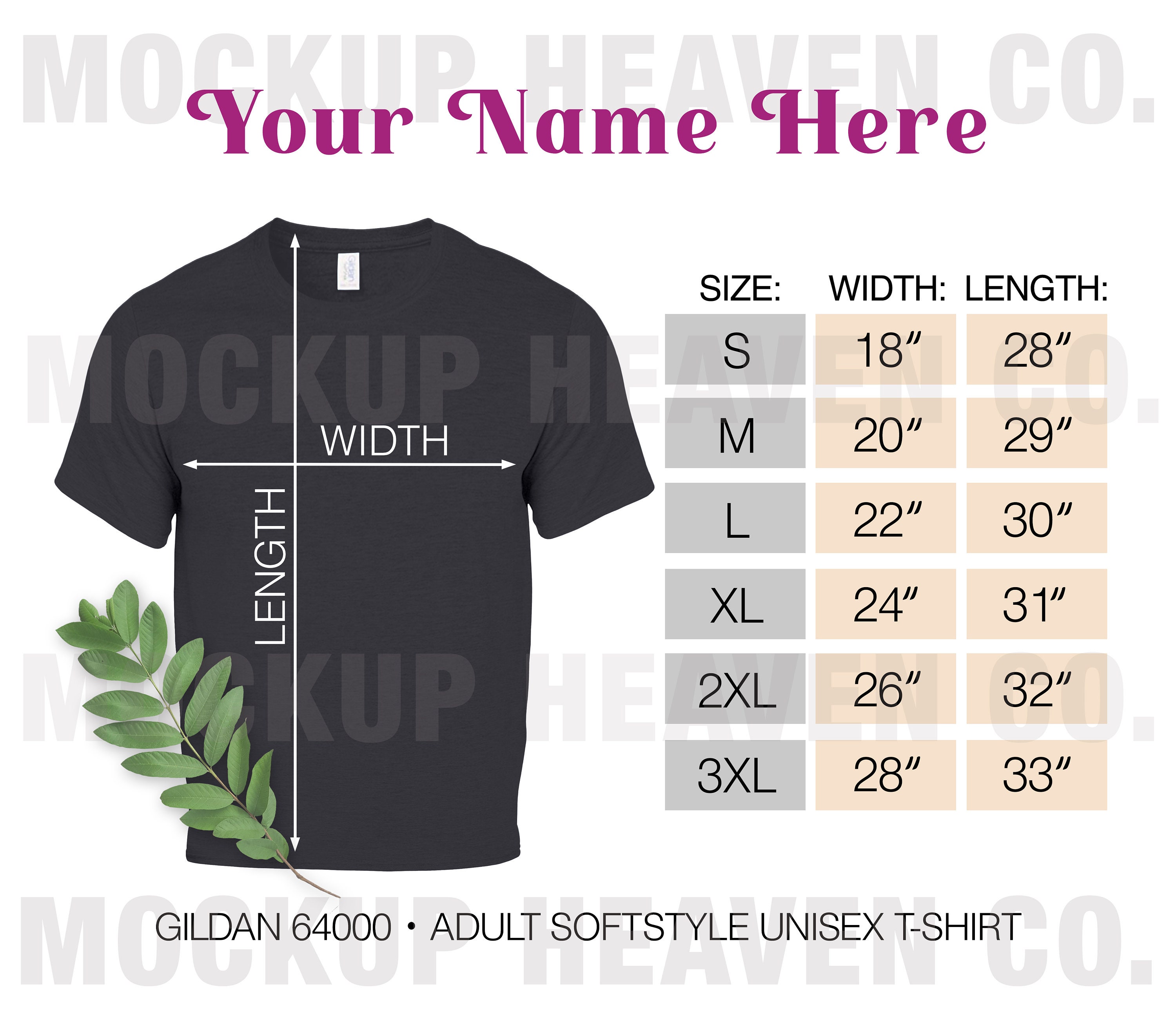 Gildan 64000 G640 Color Chart Size Chart Bundle 4 Files | Etsy Canada