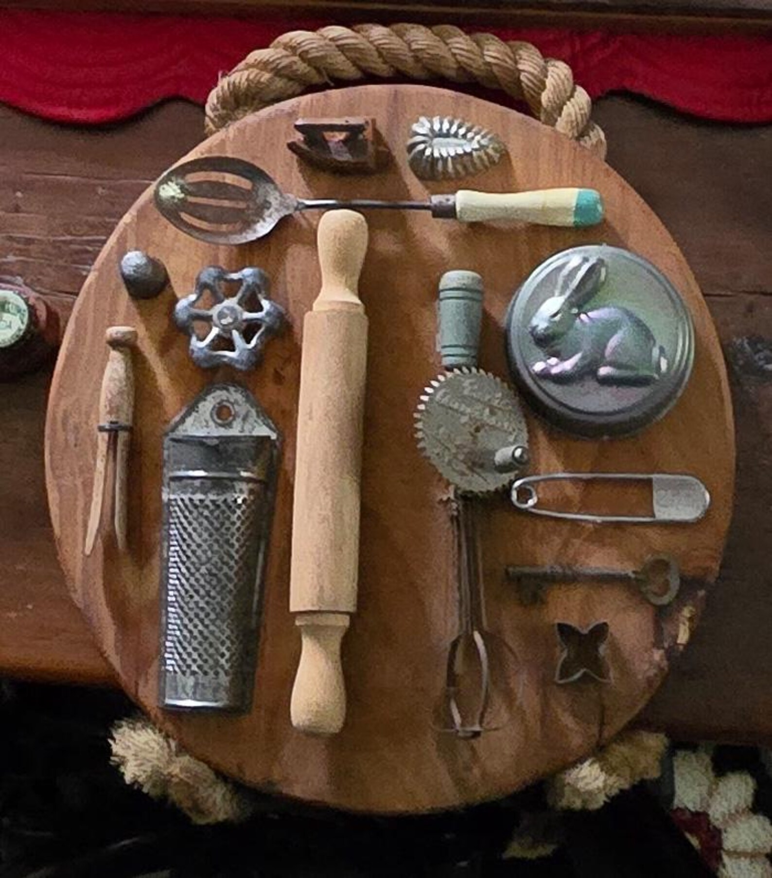 Old Cutting Board With Vintage Utensils — Local Pick up Only - Etsy