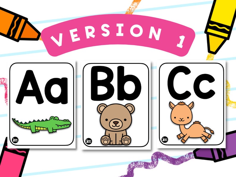 Alphabet Posters Flashcards A to Z Printable and Digital - Etsy