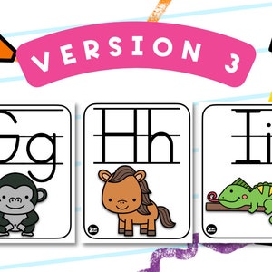 Alphabet Posters Flashcards A to Z Printable and Digital - Etsy