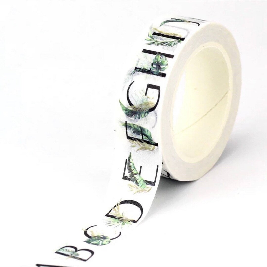 Alphabet Tropical Leaf Washi Tape Summer Washi Tropical - Etsy