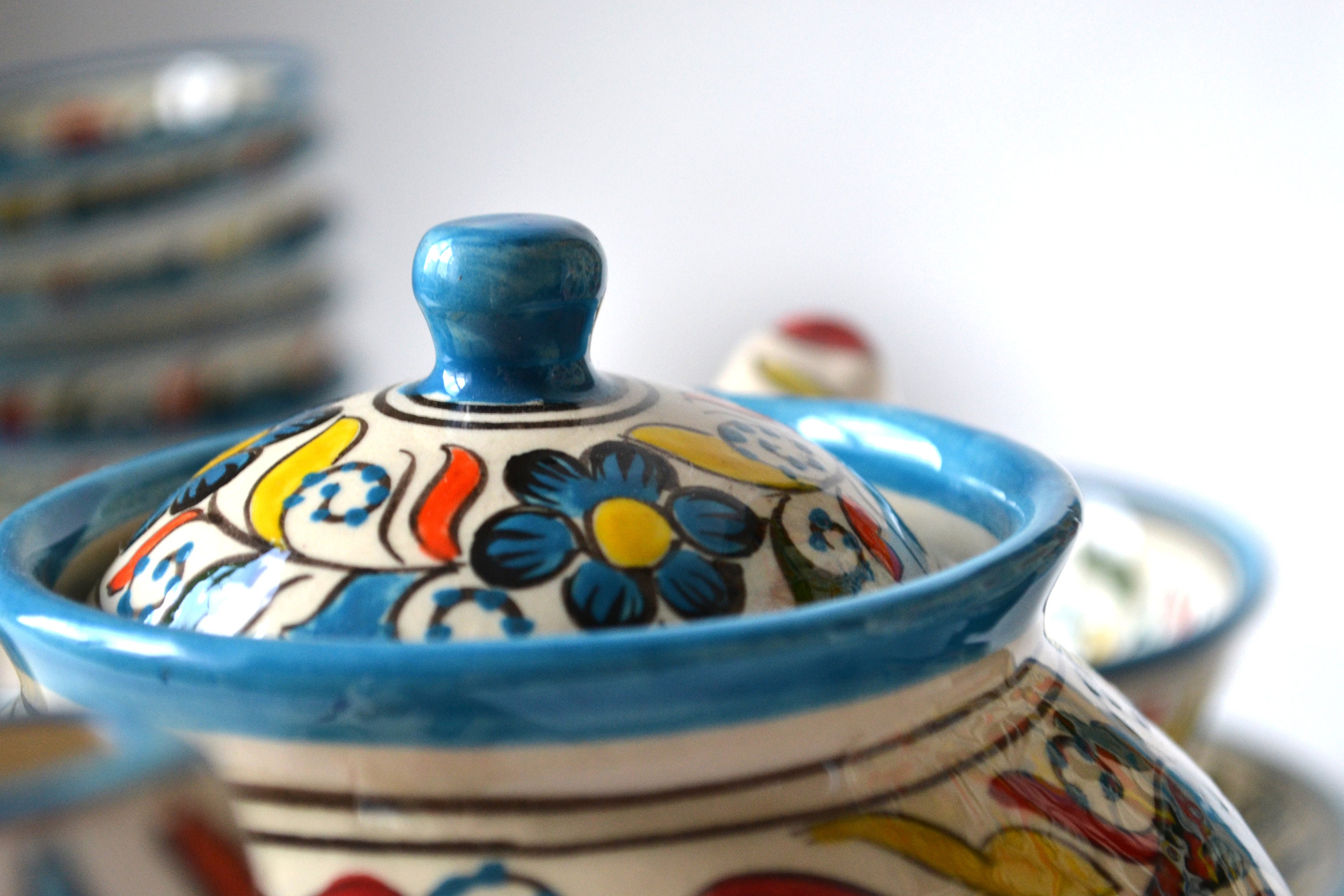 Beautiful handmade tea set with teapot. Ceramic Uzbek tea set | Etsy