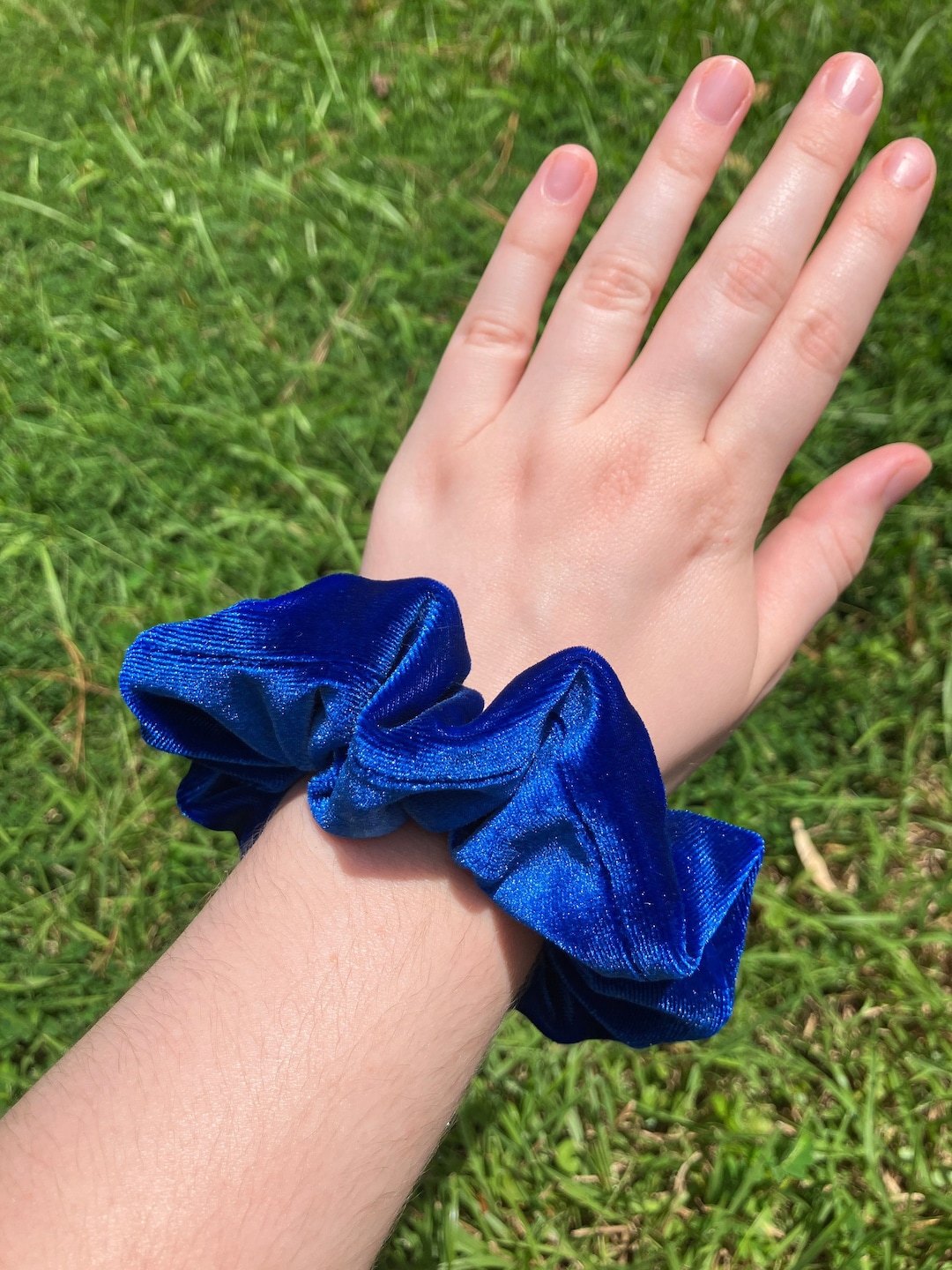 Diane - Royal Blue Velvet Scrunchie - Etsy