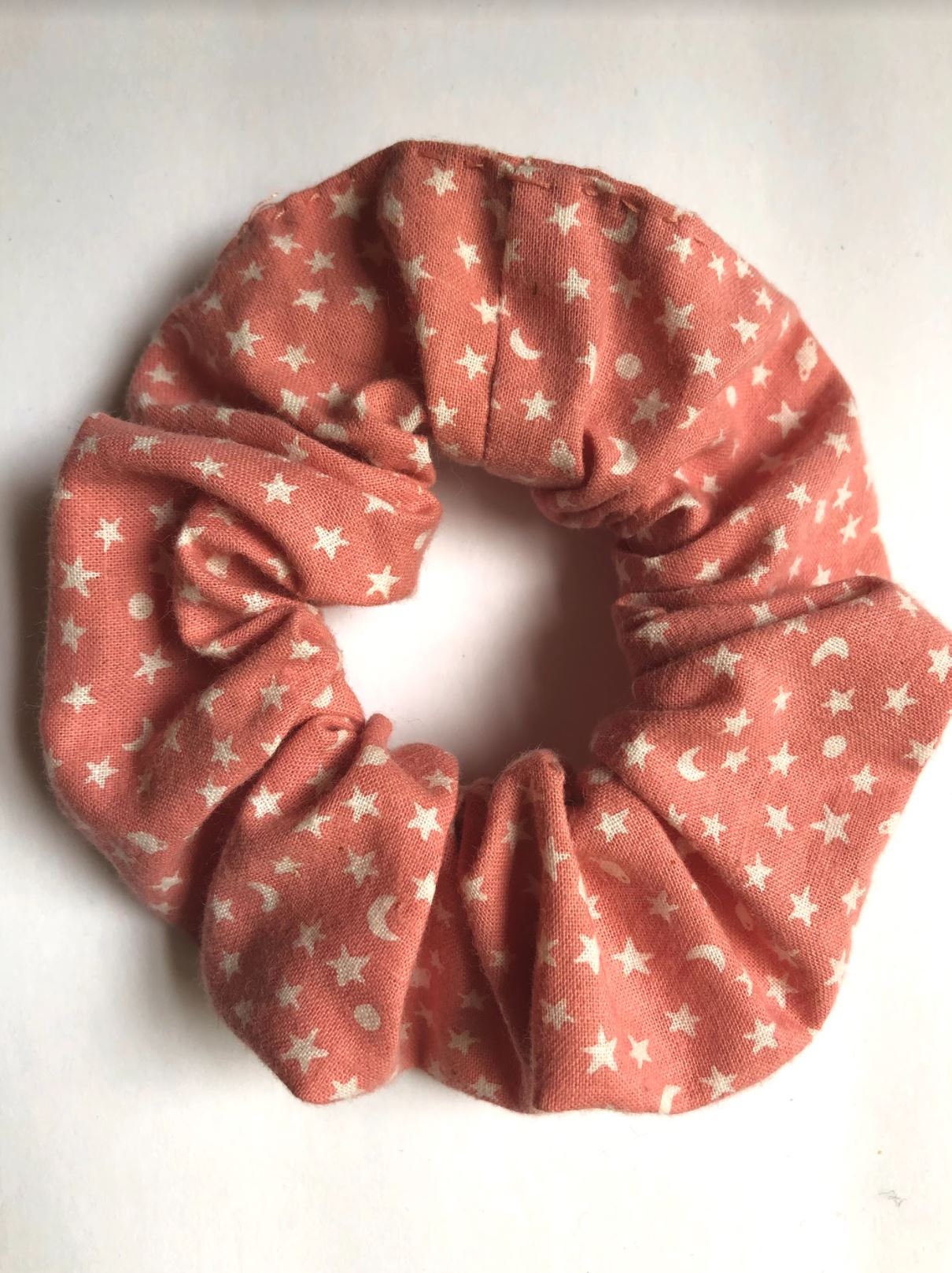 Megan - Pink & White Space Scrunchie, Stars, Saturn, Moon and Sun - Etsy