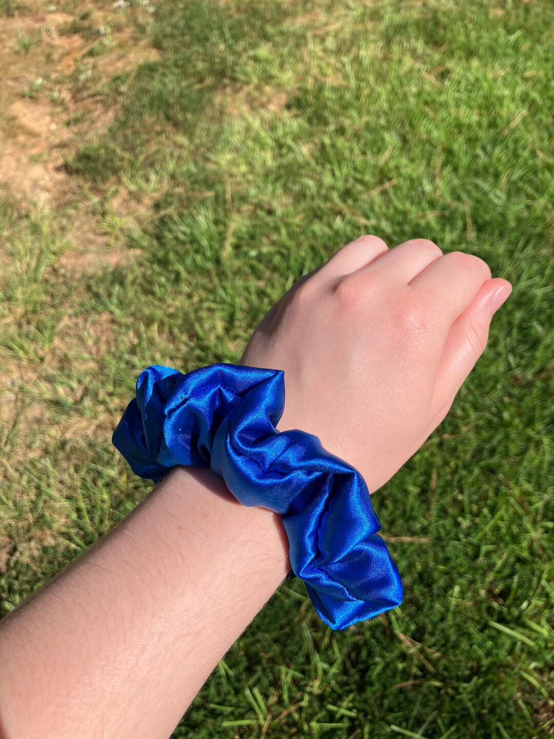 Veronica - Royal Blue Satin Scrunchie - Etsy