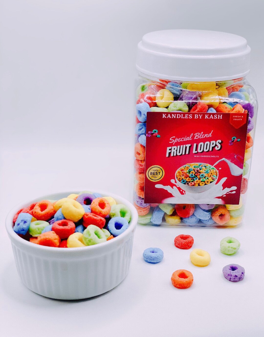 Special Blend Fruit Loops Wax Melts Cereal Embeds for Candles Dessert Candle Decor Fruit Loop ...