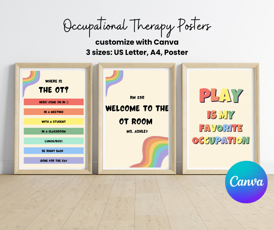 Rainbow OT Classroom Decor Bundle: Door Signs and Visual Schedule ...