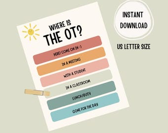 Where is the OT Door Sign | Occupational Therapy Sign | OT Classroom ...