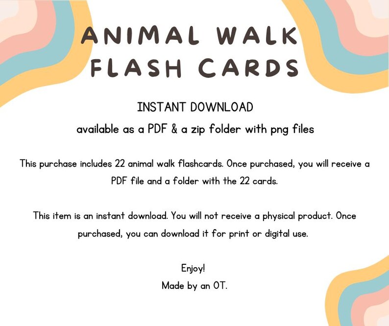 Sensory Break Animal Walk Flash Cards for Kids | Movement Breaks Gross ...