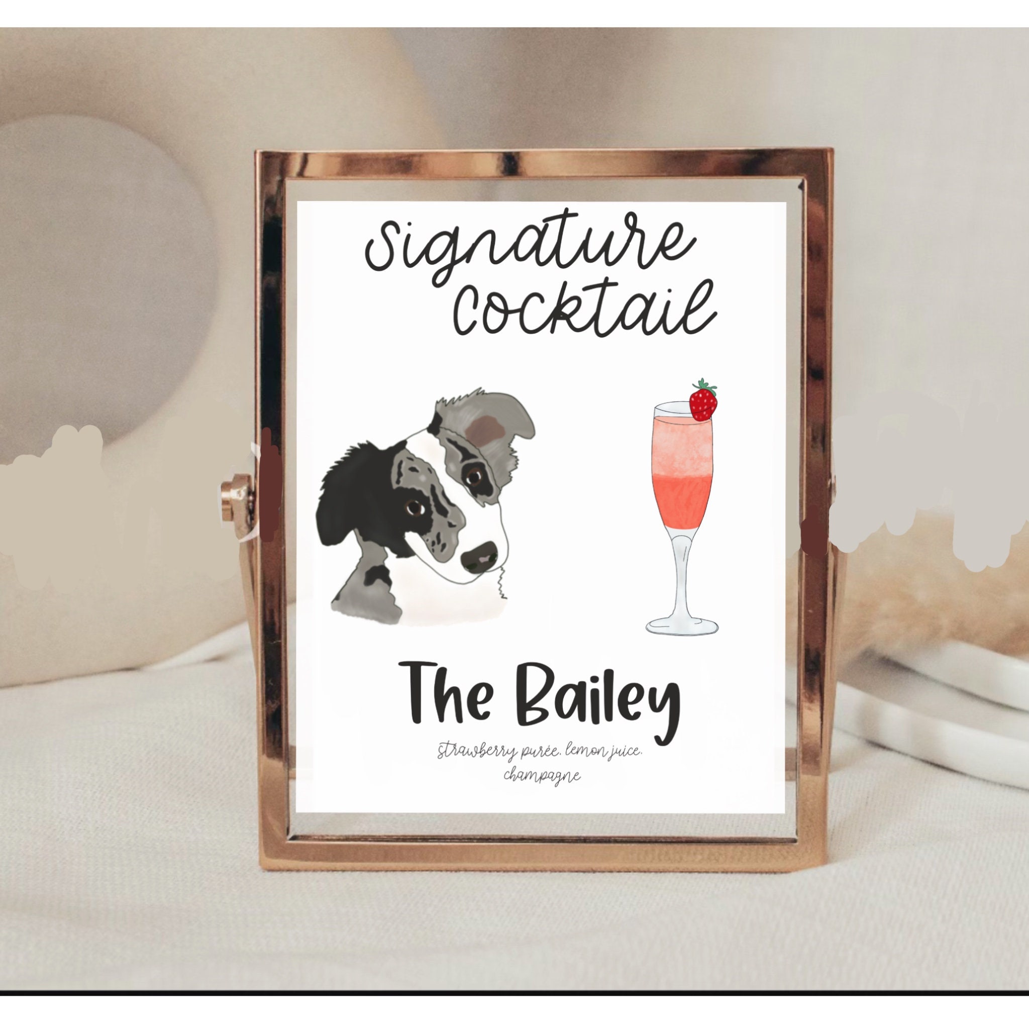 Custom Dog Drink Sign for Wedding, Signature Cocktail Sign for Bar ...