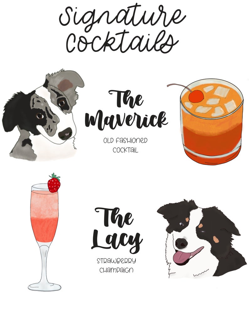 Custom Dog Drink Sign for Wedding, Signature Cocktail Sign for Bar ...