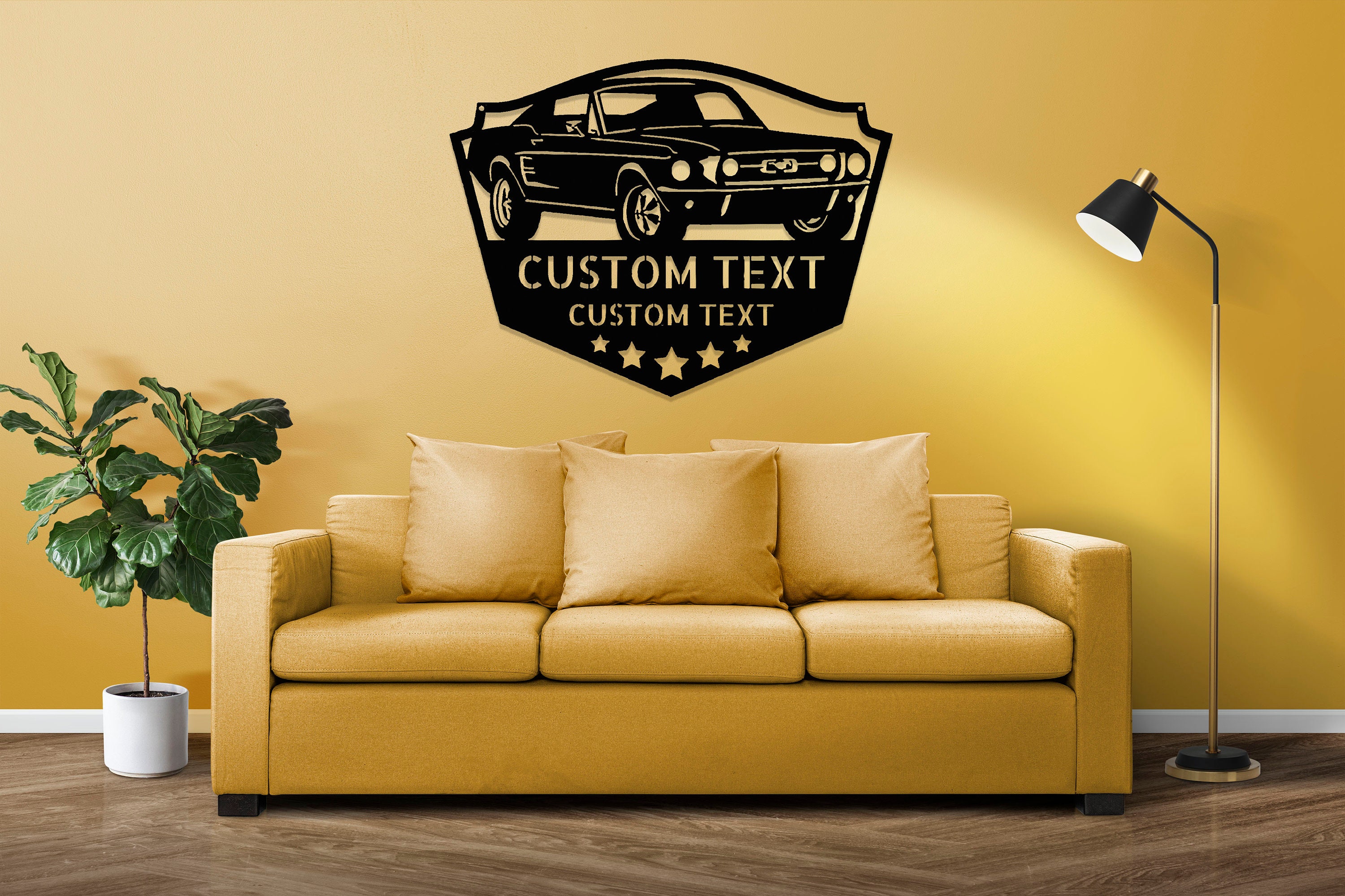 Ford Mustang Car Wooden Wall Decor-mustang Wood Art-personalized ...