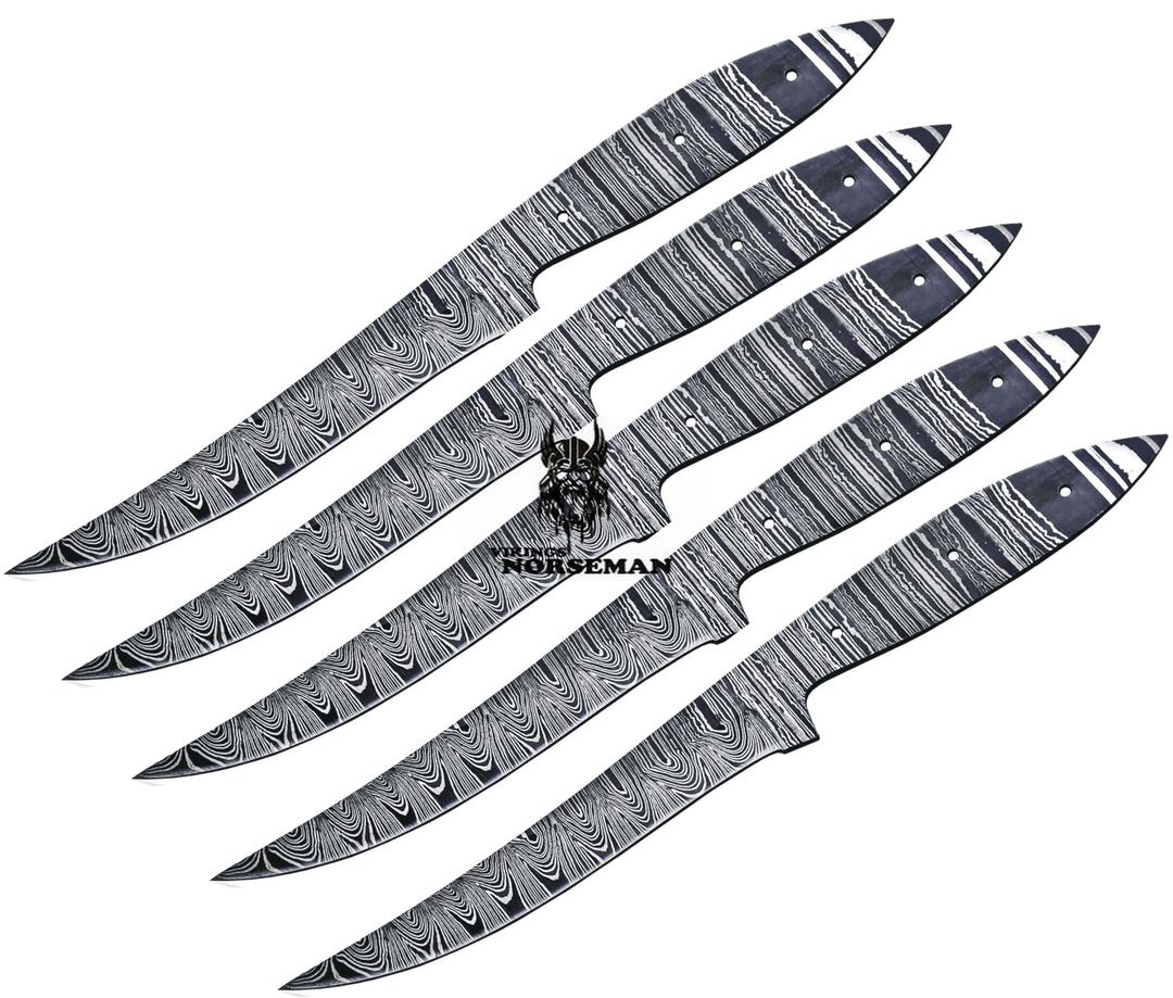 Lot of 5 Damascus Steel Blank Blade Fillet Knife for Knife Making ...