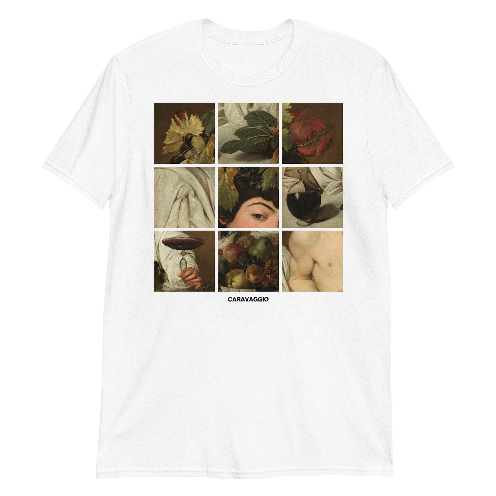 Caravaggio – Bacchus Grid Unisex T-shirt | Renaissance Aesthetic ...