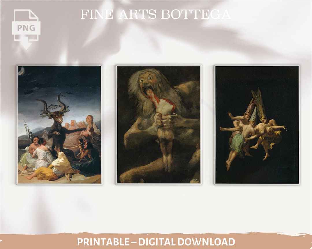PRINTABLE Francisco Goya Set of 3 Posters Wicca Devil Gothic Witchcraft ...