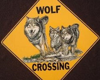 Wolf Crossing Sign | Etsy