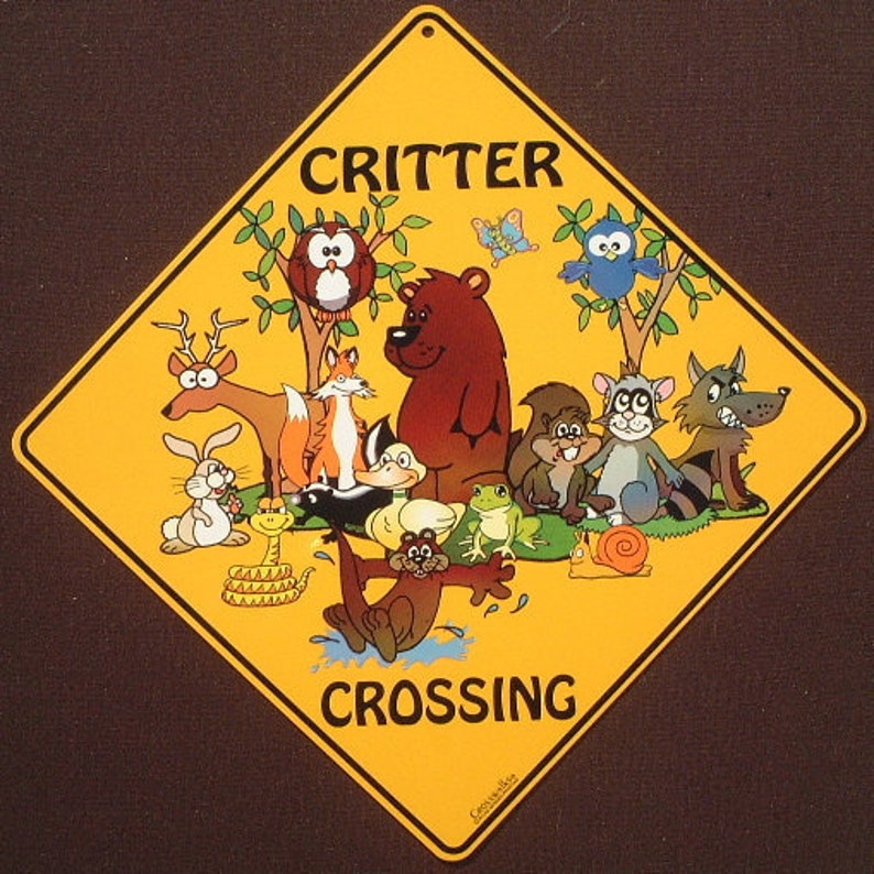 CRITTER CROSSING SIGN 16 1/2 by 16 1/2 New Decor Novelty - Etsy