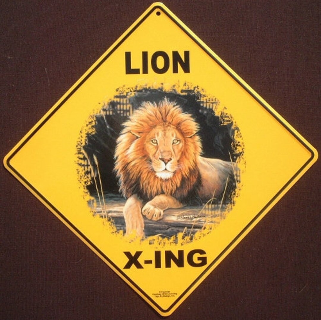 LION X-ING Sign 16 1/2 by 16 1/2 New Picture Cat Wildlife - Etsy