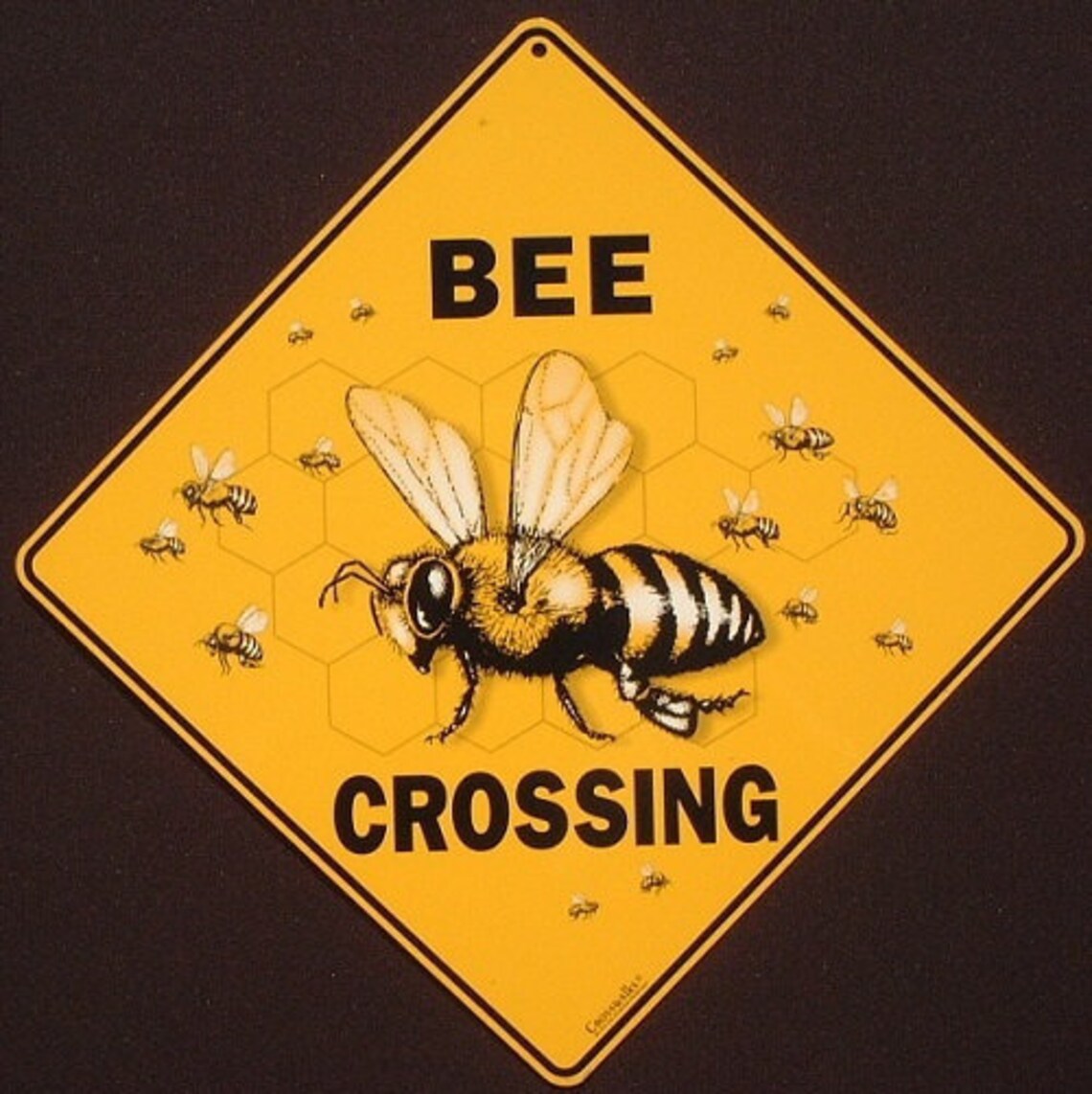 Bee Crossing Sign 16 1/2 x 16 1/2 decor insects picture art - Etsy.de