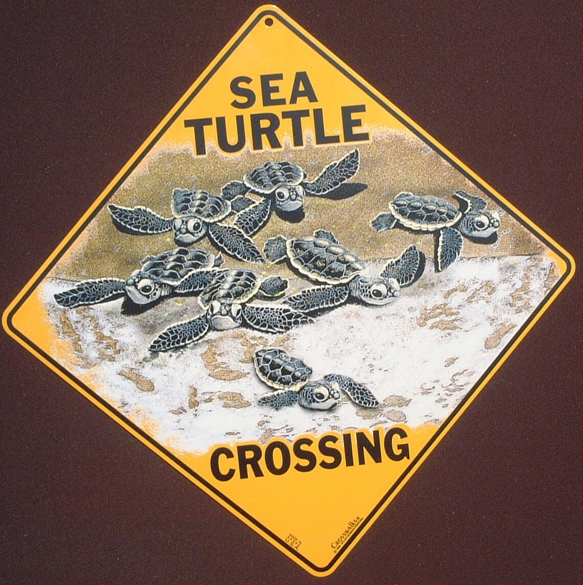 SEA TURTLE CROSSING Sign 16 1/2 by 16 1/2 New Turtles Decor Signs ...