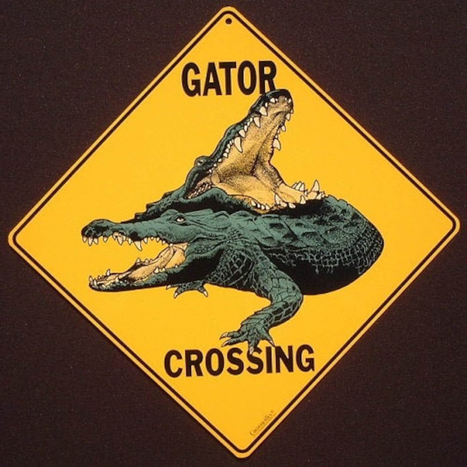 GATOR CROSSING SIGN 16 1/2 by 16 1/2 New Reptile Decor Gators Novelty ...