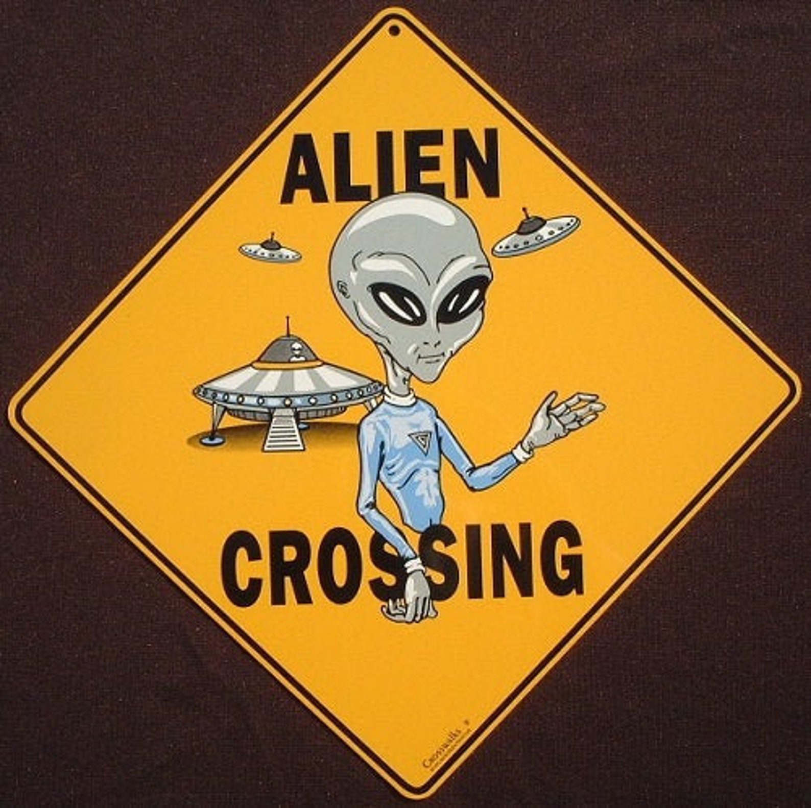 ALIEN-CROSSING-Sign-16-1-2-by-16-1-2-new-novelty-decor-picture ...