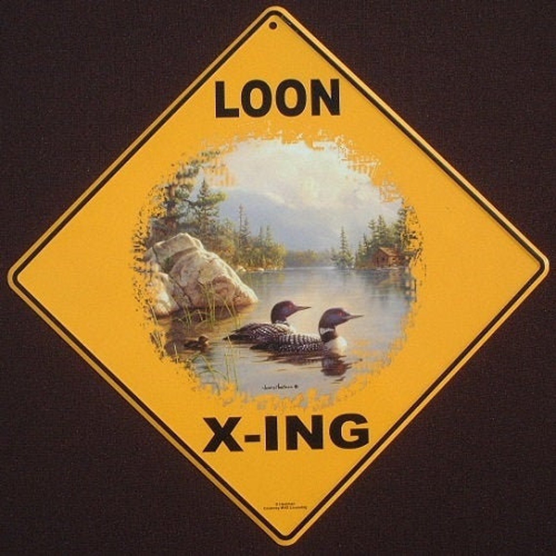 LOON X-ING Sign 16 1/2 by 16 1/2 New Novelty Birds Decor Home Signs Art ...