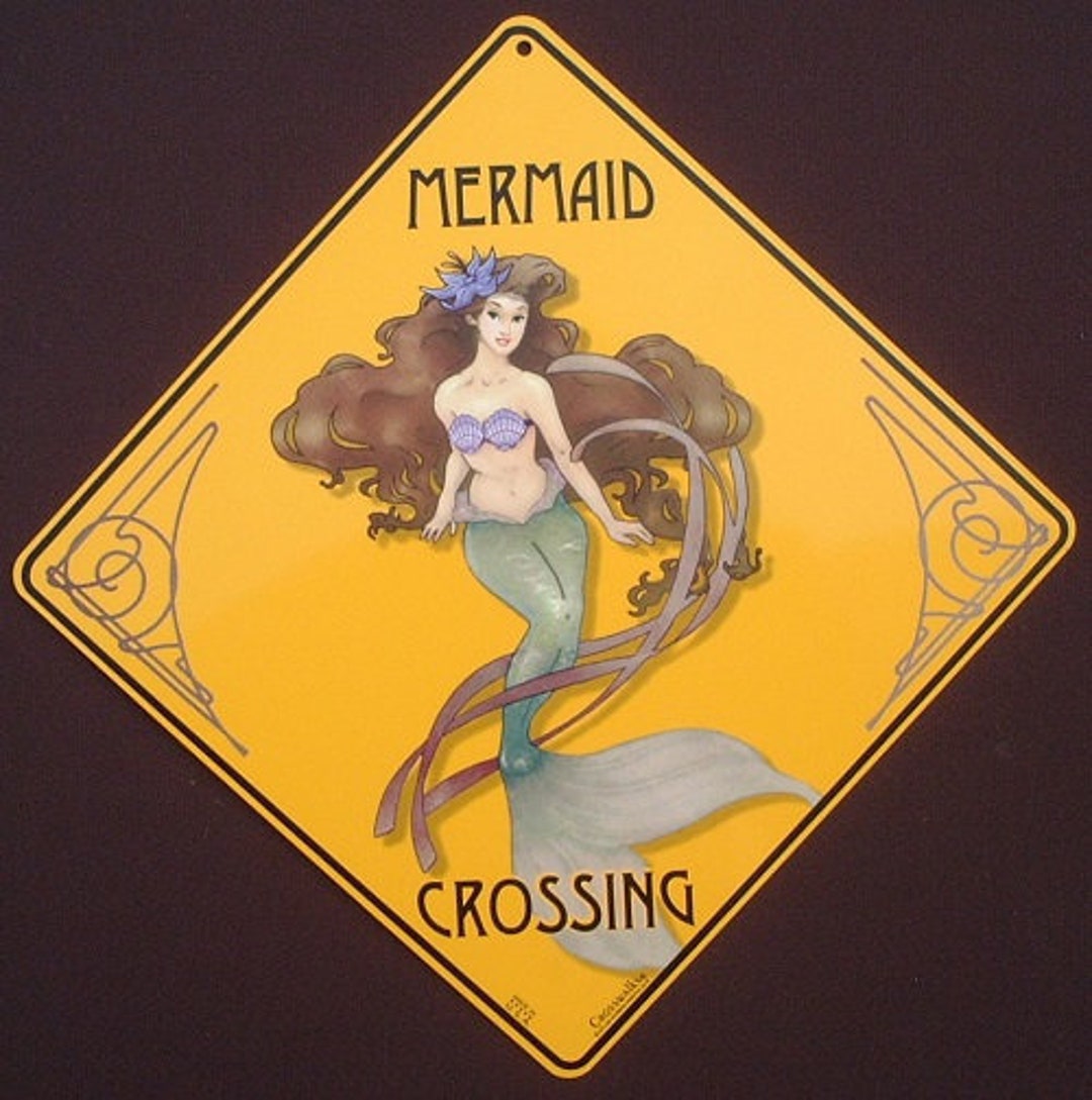 MERMAID CROSSING Sign 16 1/2 by 16 1/2 New Picture Decor Home Signs ...