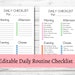 Chore Chart for Kids,daily Checklist Editable, Daily Routine Printable ...