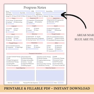 Progress Notes for Therapists | Client Counseling Template | Client ...