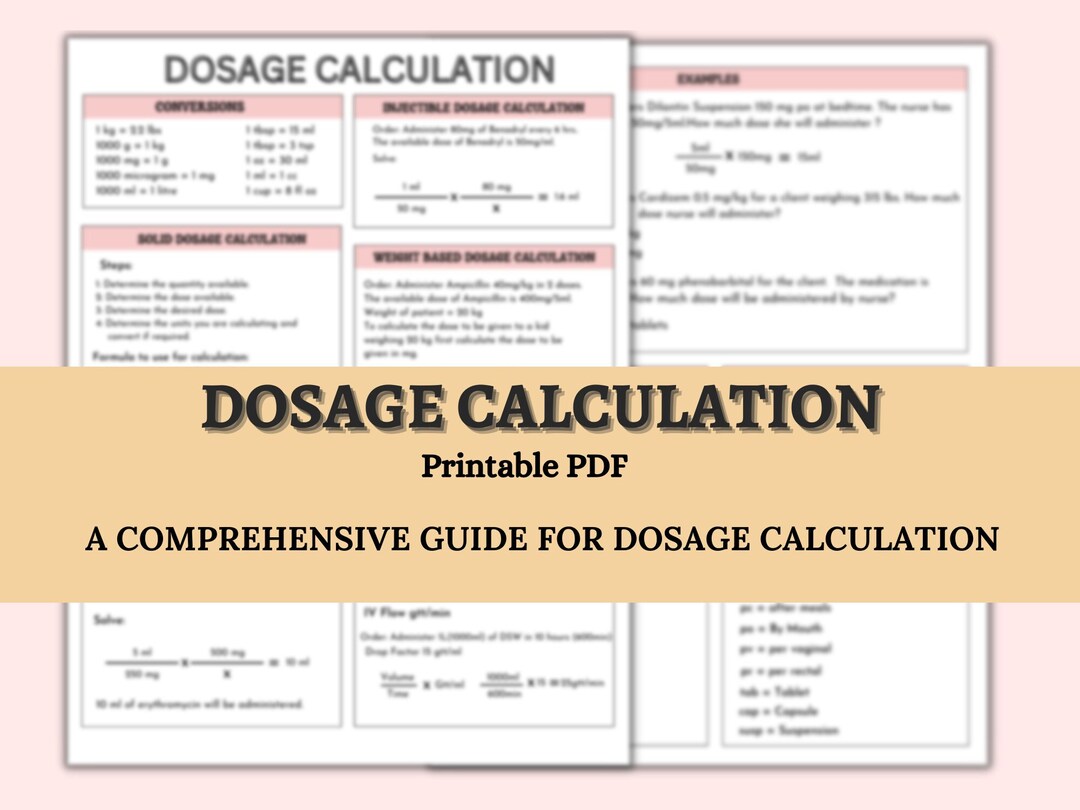 Dosage Calculation, Medication Dosage, Nursing Study Guide, Nurse Study ...