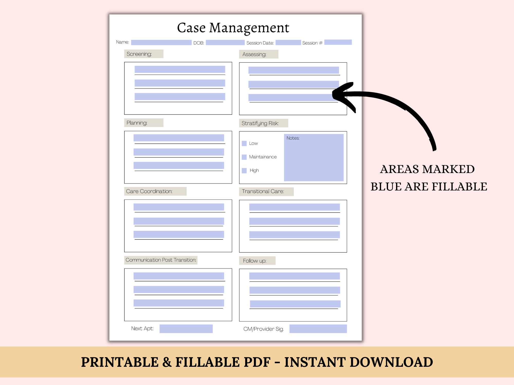 Case Manager Progress Notes, Client Notes, Case Notes, Counseling Notes ...
