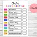 Daily Routine Chart for Kids, Editable Daily Checklist, Chore Chart for ...