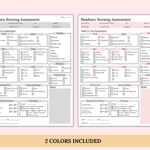Newborn Head to Toe Assessment Nursing Template, Head to Toe Assessment Nursing Checklist ...
