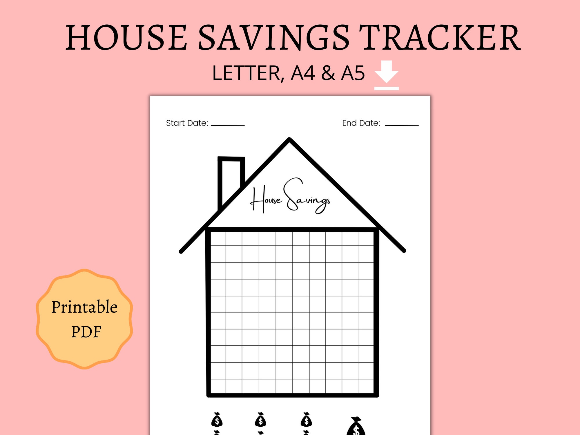 House Savings Tracker, Savings Challenge, House Payoff Tracker ...