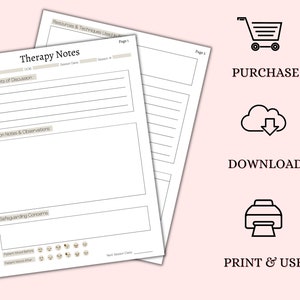 Therapy Notes | Therapist Worksheet | Printable & Fillable Therapy ...