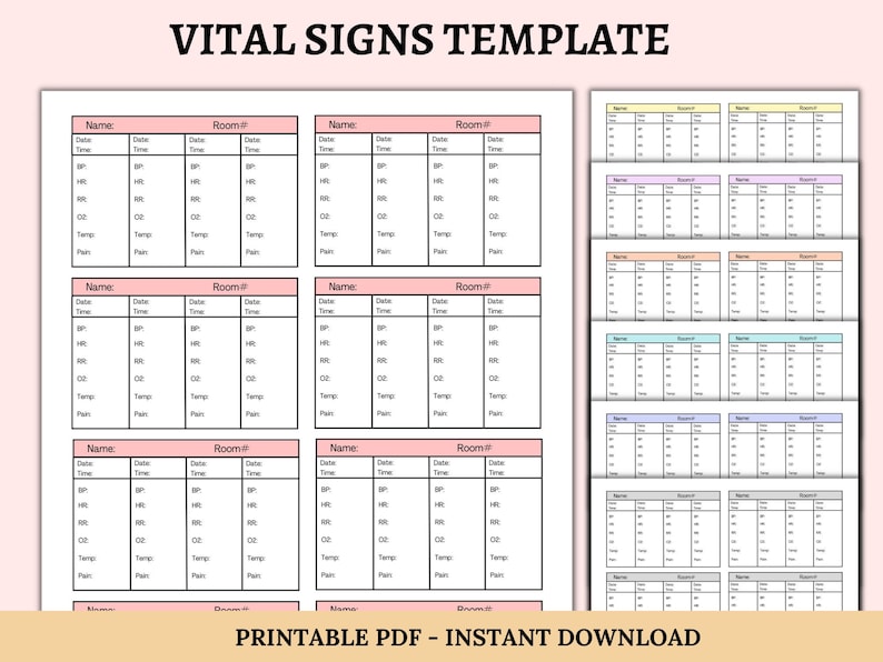 Printable Vital Signs Log Sheet | Vitals Tracker Nurse Sheet | Blood ... Printable Vital Signs Log Sheet | Vitals Tracker Nurse Sheet | Blood ...