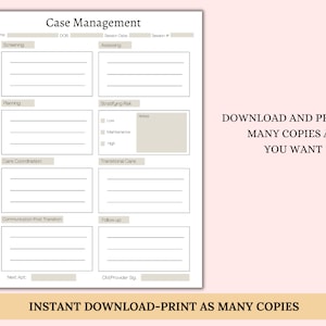 Case Manager Progress Notes, Client Notes, Case Notes, Counseling Notes ...