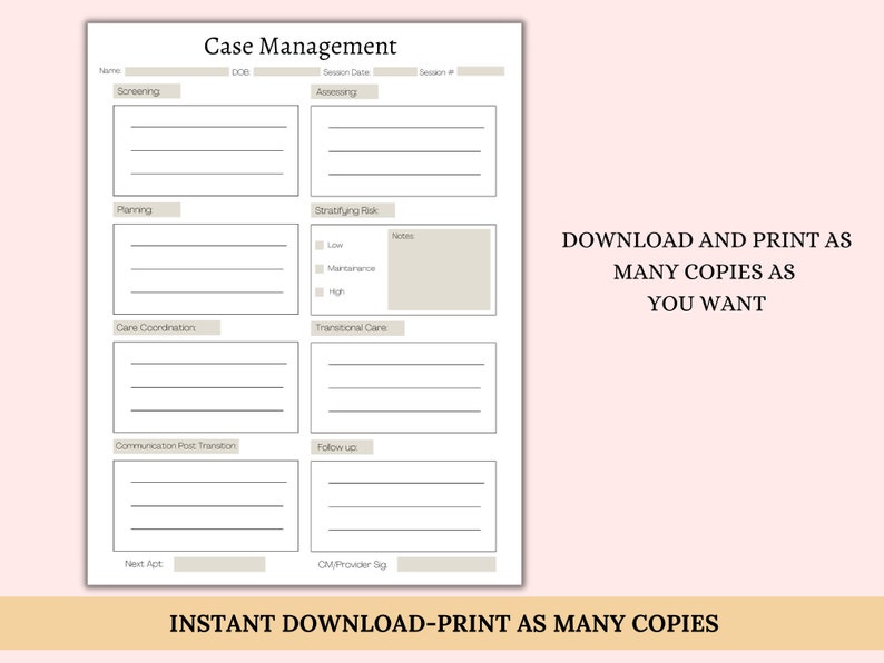 Case Manager Progress Notes, Client Notes, Case Notes, Counseling Notes ...