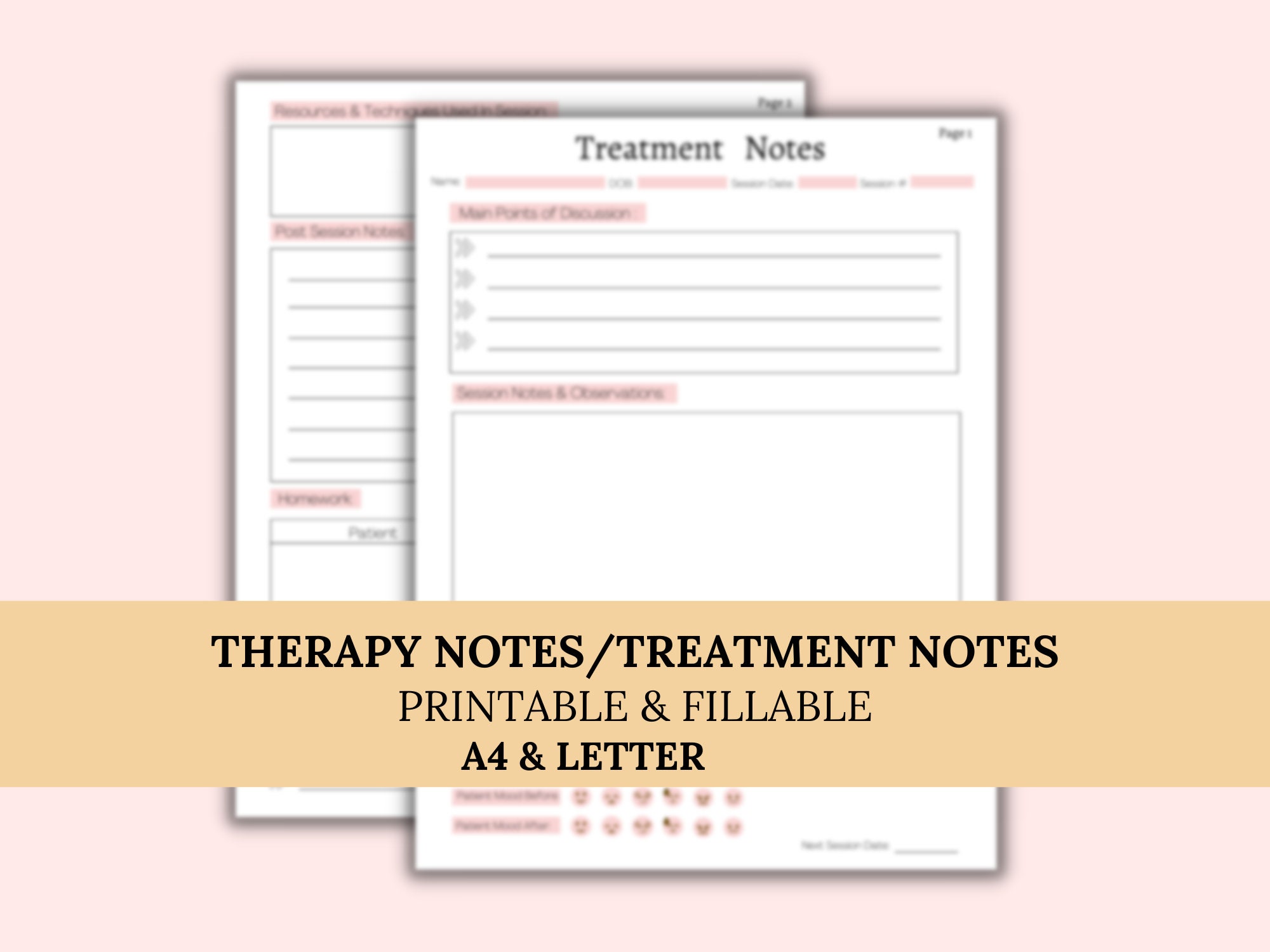 Therapy Documentation Bundle Therapist Tools, Client Progress Notes ...