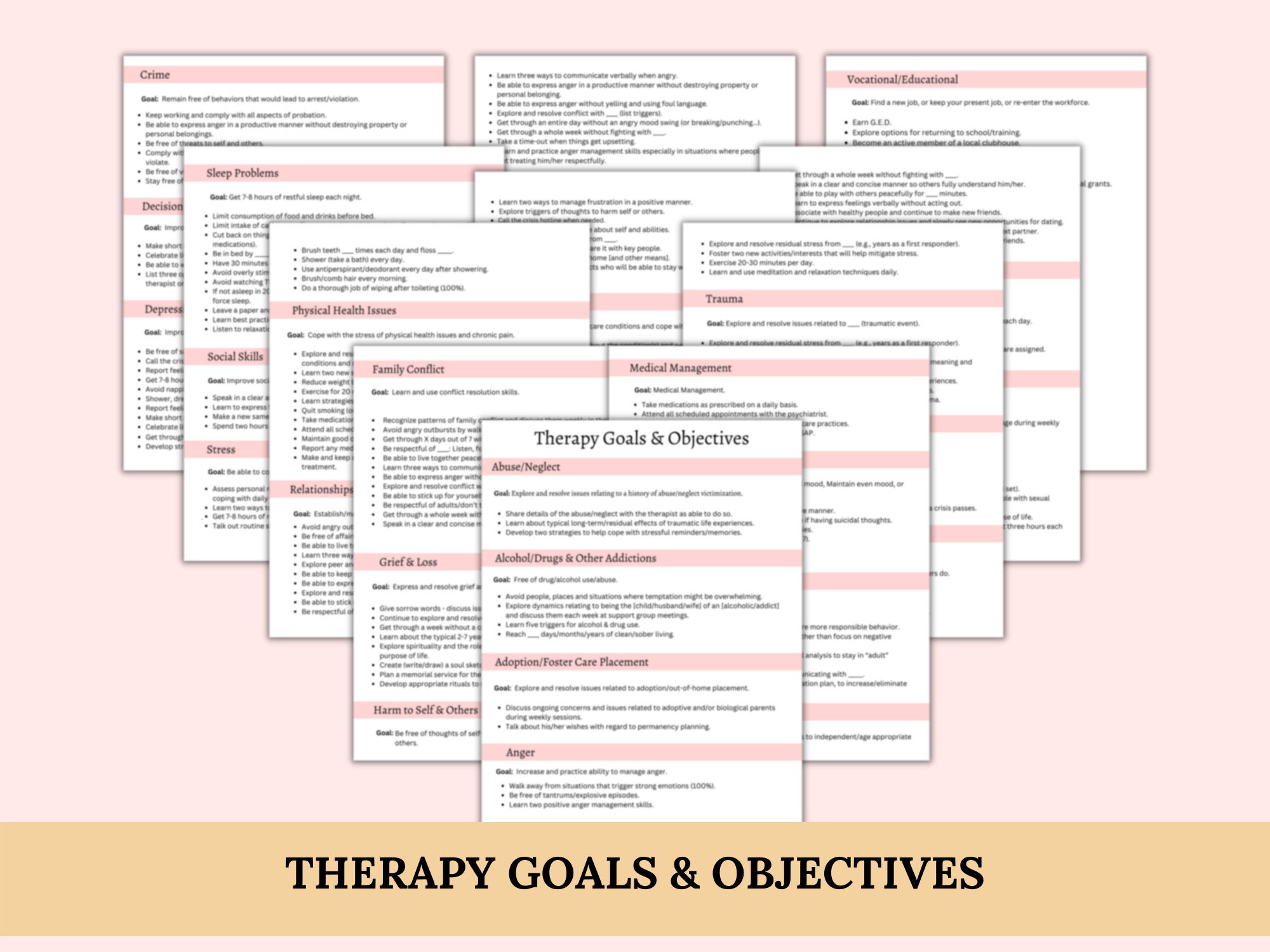 Therapist Bundle, Therapeutic Intervention, Therapy Goals, Therapy ...