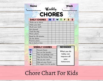 Daily Routine Chart for Kids Editable Daily Checklist Chore | Etsy