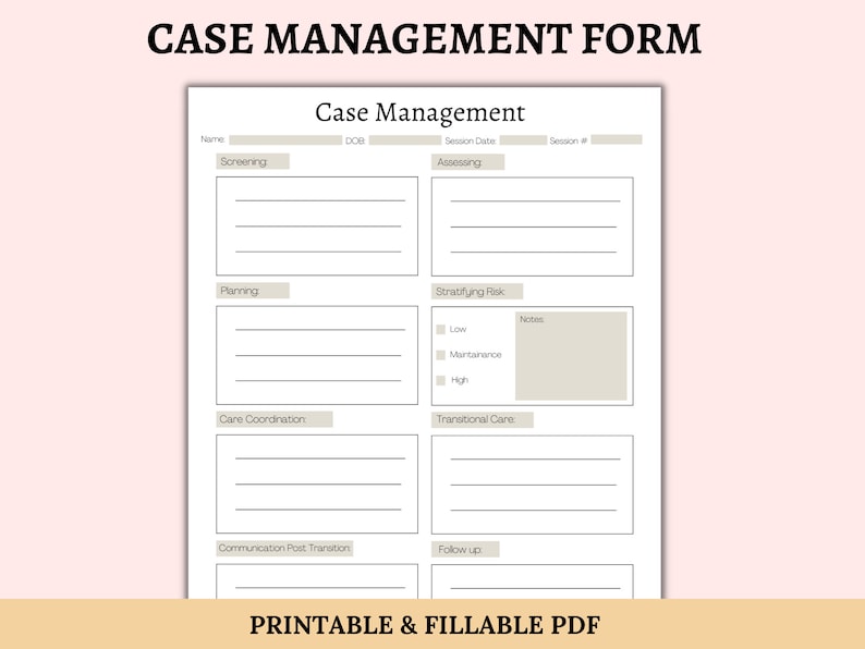 Case Manager Progress Notes, Client Notes, Case Notes, Counseling Notes ...